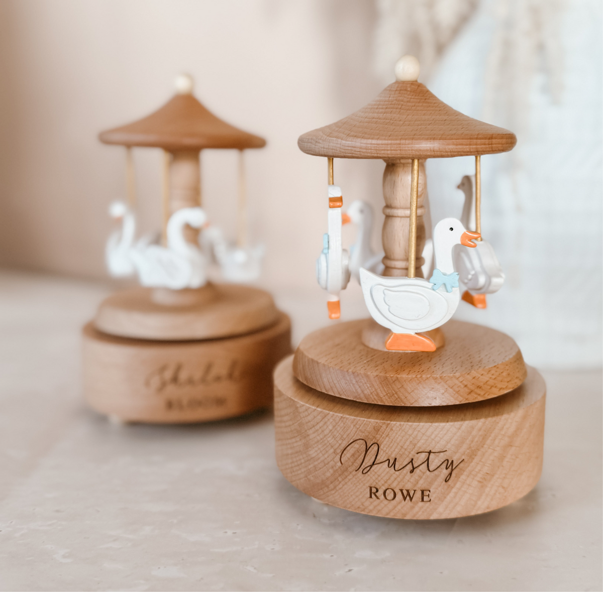 Heirloom Wooden Musical Carousel - Goose – Blossom and Pear