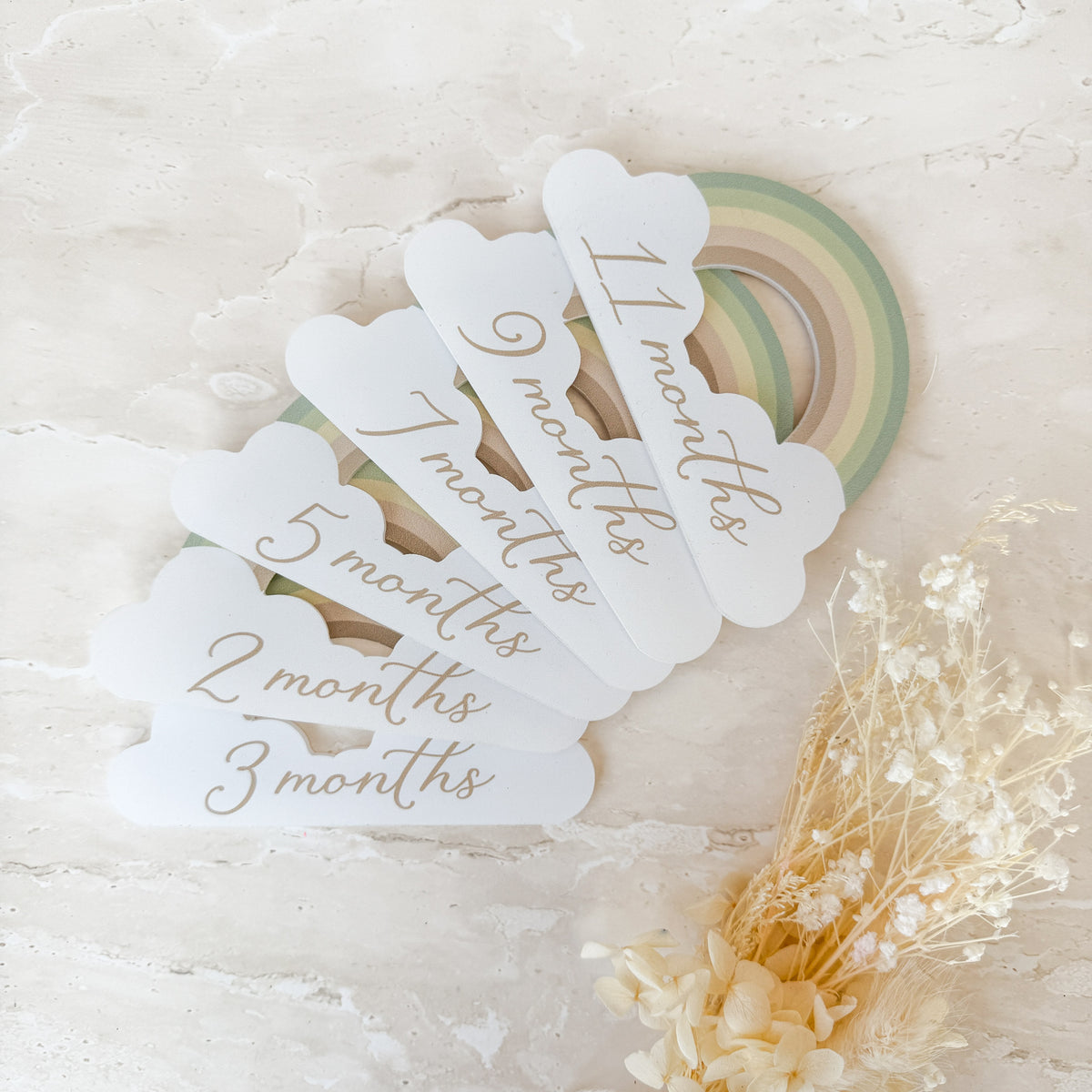 Etched Wooden Milestone Set (14pcs, 10cm) – Blossom and Pear