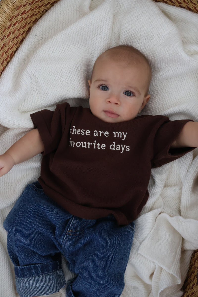 Kids 'Favourite Days' Tee - Espresso – Blossom and Pear